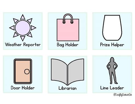 Classroom Job Visuals By Crafty Crown Co Tpt