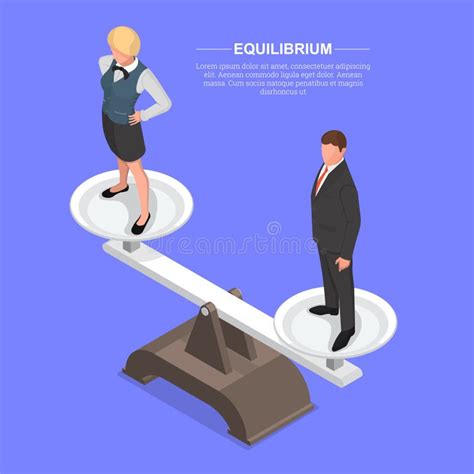 Man And Woman On The Scales Stock Vector Illustration Of Married