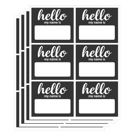 Svm Craft® 100 Pieces Hello Name Tags Black Hello My Name Is