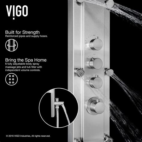 VIGO Mateo 60 in. 6-Jet High Pressure Shower Panel System with Fixed ...