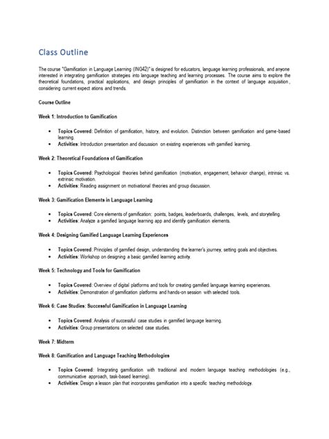 Class Teaching Material Outline Pdf Motivation Motivational