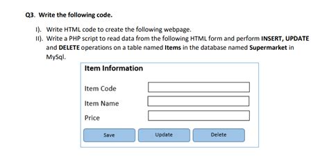 Solved Q3 Write The Following Code I Write Html Code To