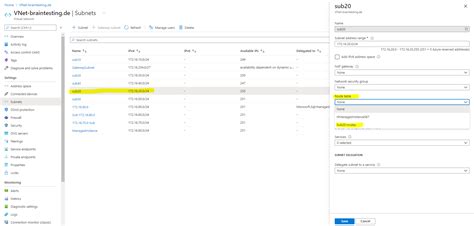 Azure Vnet Routing