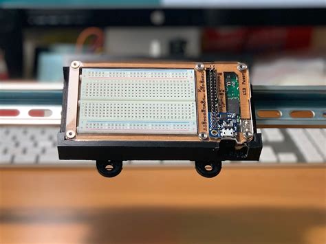 din rail mount for c4labs zebra zero plus breadboard case by
