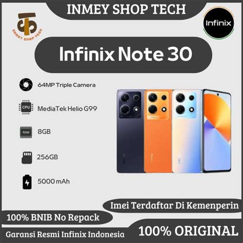Jual Infinix Note 30 8 256gb 8 256 Gb Garansi Resmi Bnib No Repack Di