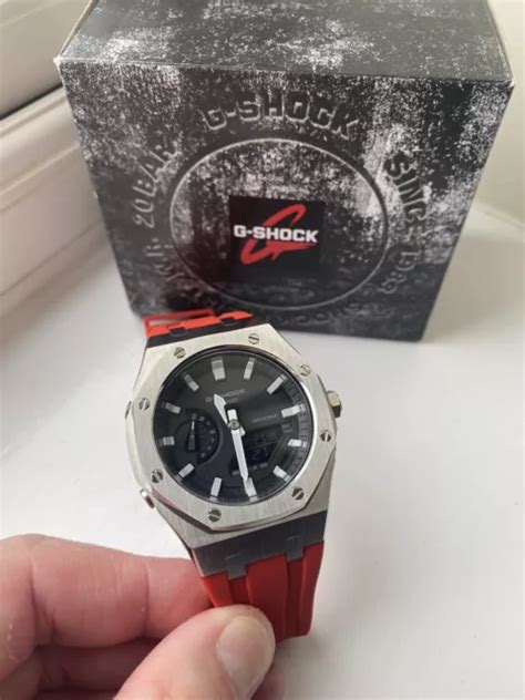 Casio Casioak G Shock Ga 2100 Red Custom Offshore Mod £145 00 Picclick Uk