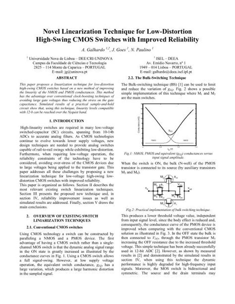 Novel Linearization Technique For Low Distortion High Swing