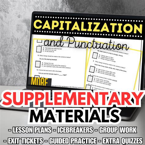Capitalization And Punctuation Supplementary Materials Grades 1 2 Pdf By Teach Simple