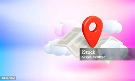 Gps 위치의 빨간색 핀이 있는 도시 지도입니다 복사 공간이 있는 3d 벡터 배너 0명에 대한 스톡 벡터 아트 및 기타 이미지