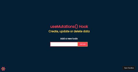 usemutation demo codesandbox