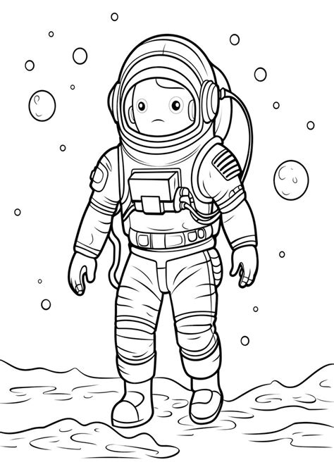 아이들을 위한 우주비행사 컬러링 페이지 귀여운 우주비행자 라인 아트 컬러링페이지 우주비행사의 윤 일러스트레이션 어린이 컬러팅 페이지 어린이 컬러링 피그 우주비행사를 컬러링