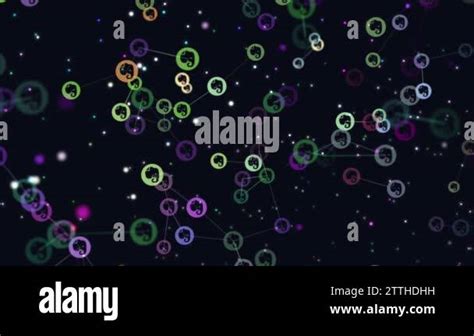 Graphic Video Animation Of Abstract Network Online Community Flying