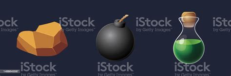 게임 Ui 자산 세트입니다 게임 사용자 인터페이스 아이콘 컬렉션입니다 벡터 일러스트 레이 션 개념에 대한 스톡 벡터 아트 및 기타 이미지 Istock