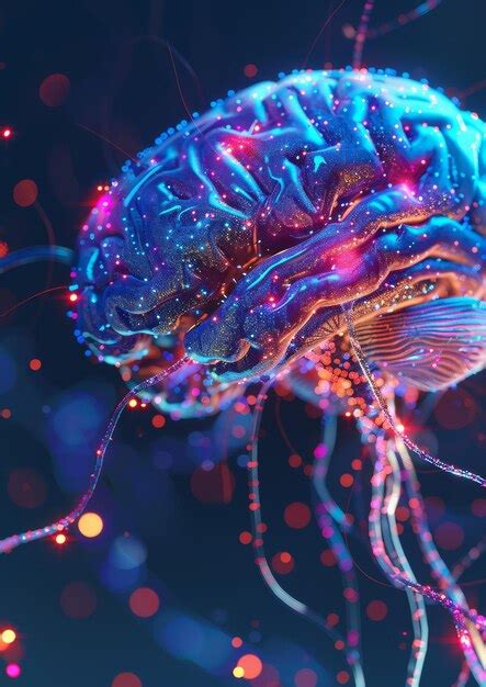 Premium Photo 3d Model Of The Human Brain Illustration