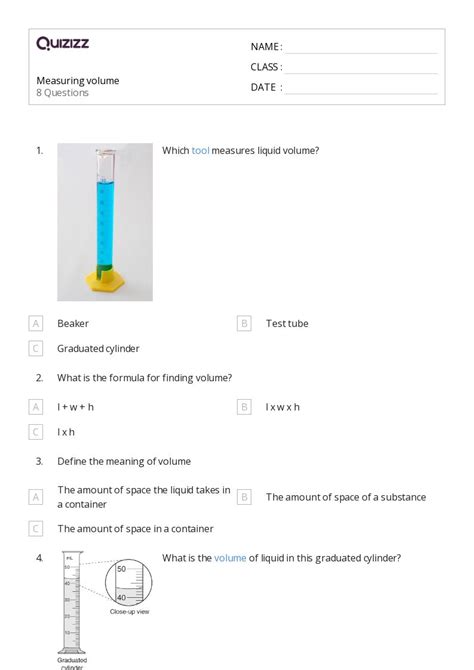 50 Measuring Volume Worksheets For 7th Year On Quizizz Free Printable