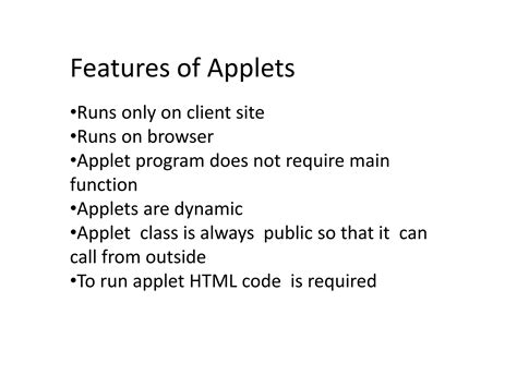 Applet In Java PPT