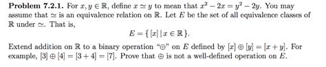 solved problem 7 2 1 for z y e r define y to mean that r2