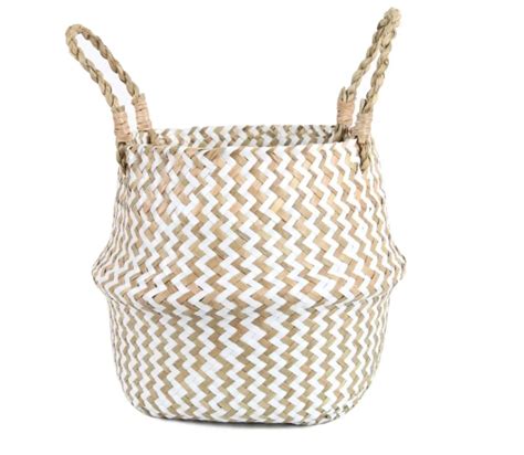 Macetero Cesto Canasto Maceta De Mimbre Tejida Plegable 35cm Sodimac