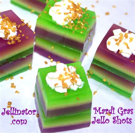 Colorful Mardi Gras Jello Shots Recipe Jellinator