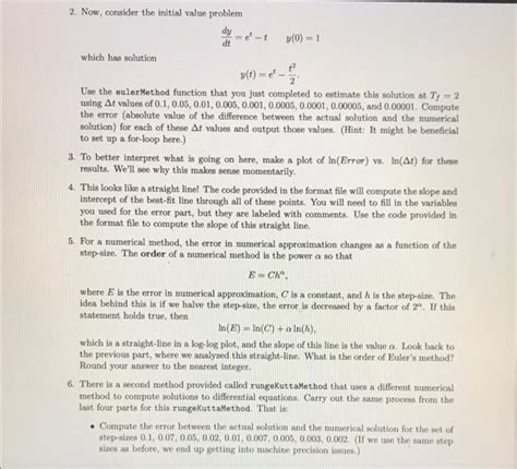 Solved Euler S Method Is A Method For Approximating Chegg