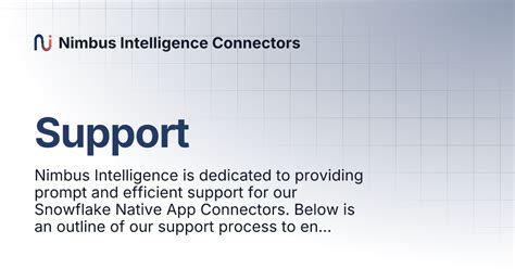 Support Nimbus Intelligence Connectors