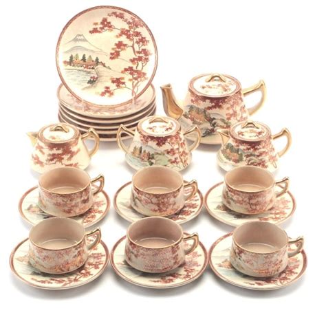 Japanese Satsuma Tea And Dessert Set 20th Century In United States