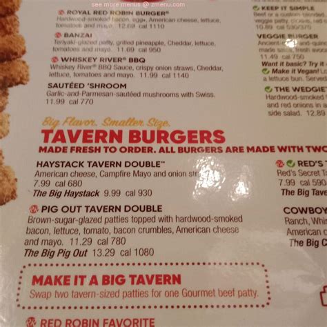 Menu At Red Robin Restaurant Latham