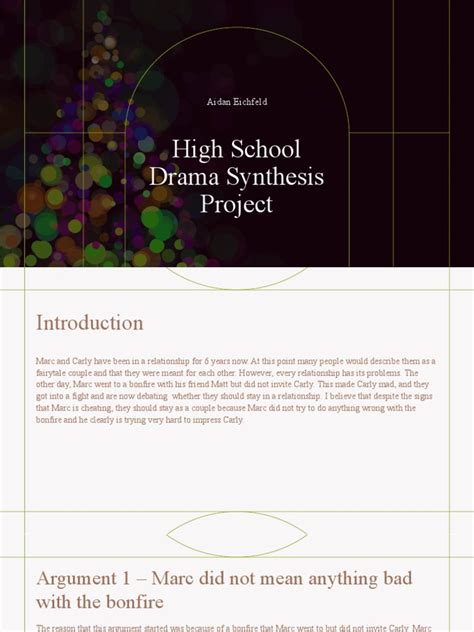 High School Drama Synthesis Project Pdf