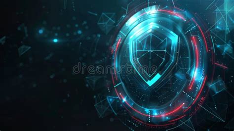 Locked Data Security Concept Abstract Futuristic Technology Background Stock Illustration