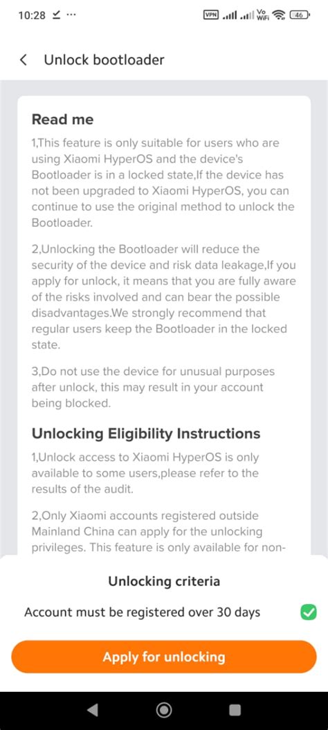 hyperos how to unlock bootloader