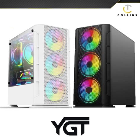 Ygt B708 Case Desktop Casing A Metal Mesh Tempered Glass Side Panel High Quality Collinx