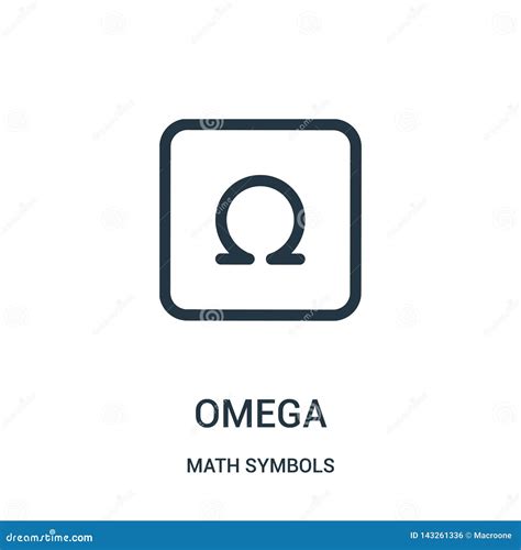 Omega Icon Vector From Math Symbols Collection Thin Line Omega Outline