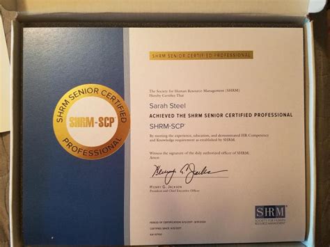 I Finally Received My Shrm Scp Certificate And Pin Today Next Step Getting Hired Sarah Steel
