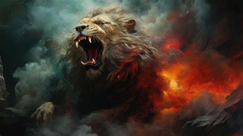 Premium Photo Portrait Of A Large Lion Alpha Male