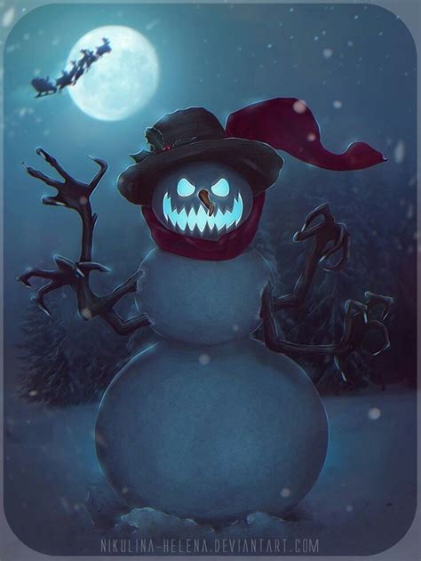 Evil Snowman Wallpaper