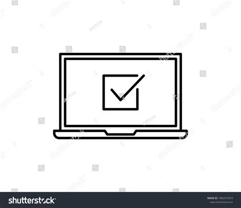 Linear Laptop Check Mark Concept Okay Stock Vector Royalty Free 1982477810 Shutterstock