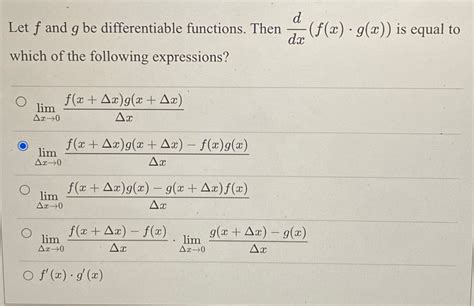 Solved Let F And G Be Differentiable Functions Then Chegg