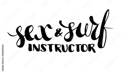 Sex And Surf Instructor Hand Drawn Lettering Serigraphy Shirt Print