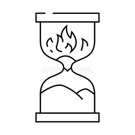 Project Deadline Line Icon Vector Illustration Stock Illustration