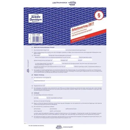Avery Zweckform 2878 Arbeitsvertrag für Teilzeitbeschäftigte A4 4