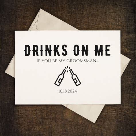 Funny Groomsmen Proposal Card Groomsman Proposal Card Template Free