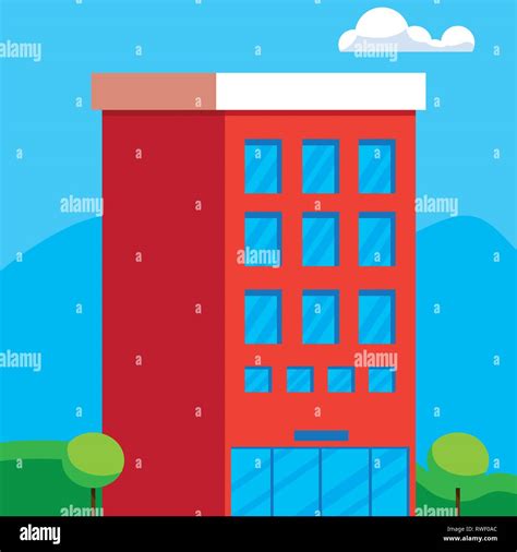 Building Construction City Scene Vector Illustration Design Stock