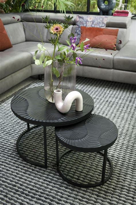 Shar Set Van 2 Salontafels H39 32cm Bijzettafel Bijzettafeltjes Salontafel