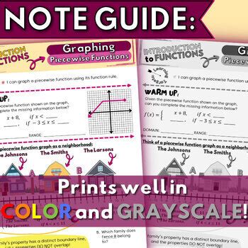 Graphing Piecewise Functions Note Guide Introduction To Functions Algebra