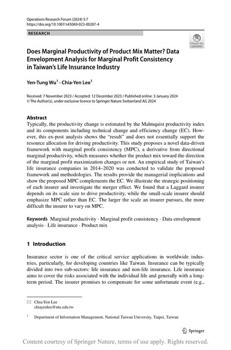 does marginal productivity of product mix matter data envelopment