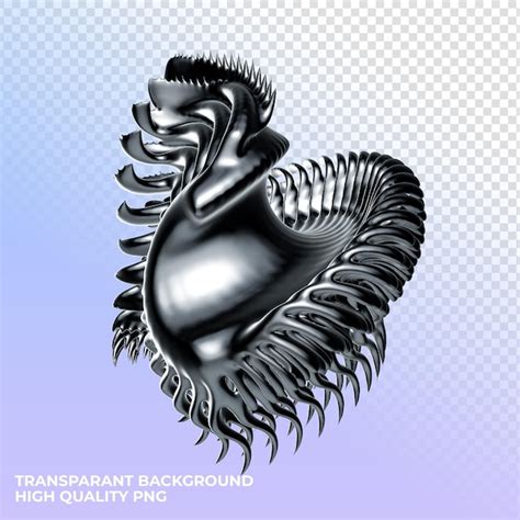 Premium Psd Psd Transparant Chrome Render Shape