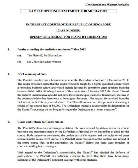 Free 27 Statement Formats And Samples In Pdf