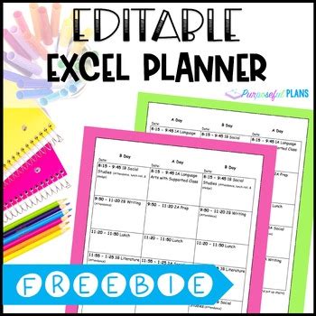 EDITABLE Planner In Excel FREEBIE By Sally Hansen Purposeful Plans