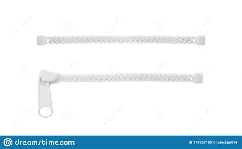 Zipper Isolated On White Background Fashion Fastener For Your Design