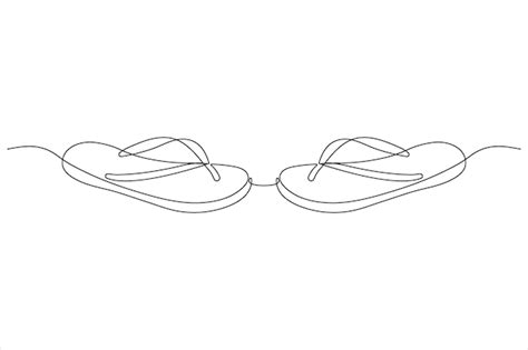 Premium Vector A Drawing Of A Pair Of Flip Flops With A Strap